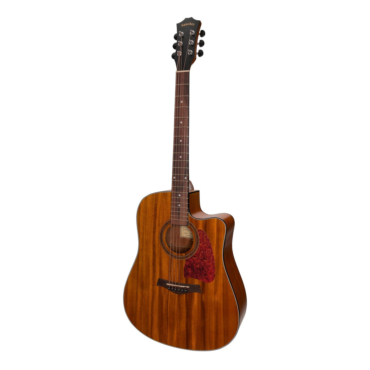 Sanchez Acoustic-Electric Dreadnought Cutaway Guitar Pack (Koa ...
