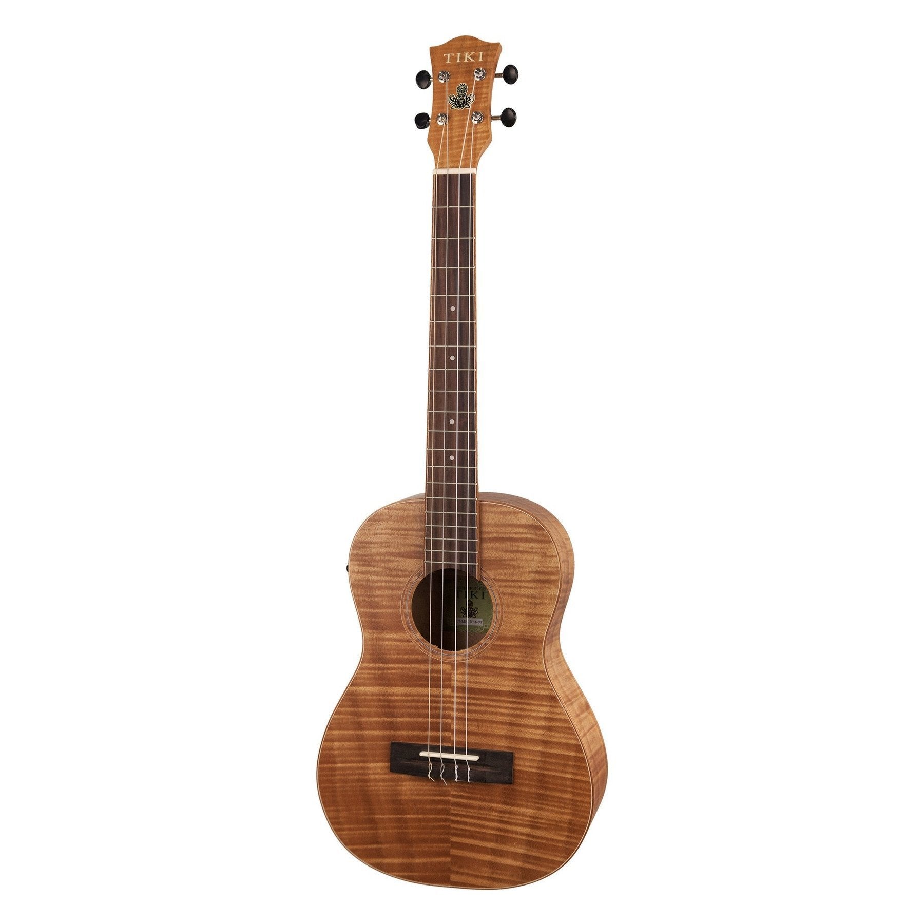 Tiki '2 Series' Mahogany Flame Top Baritone Electric Ukulele with Gig ...