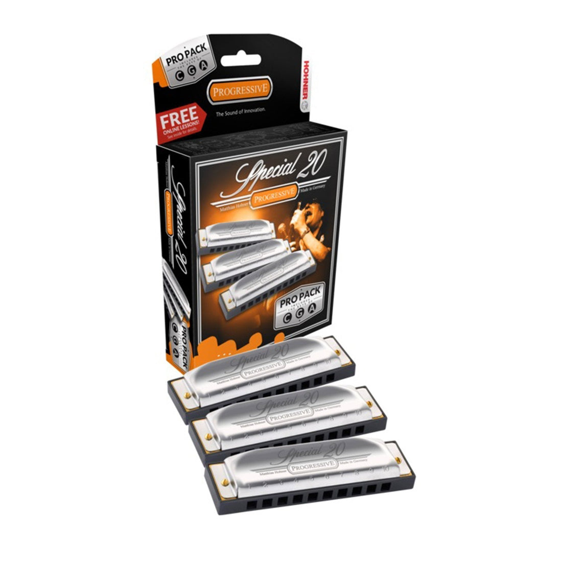 Hohner Progressive Special 20 Pro Pack Diatonic 10 Hole Harmonicas (Ke ...
